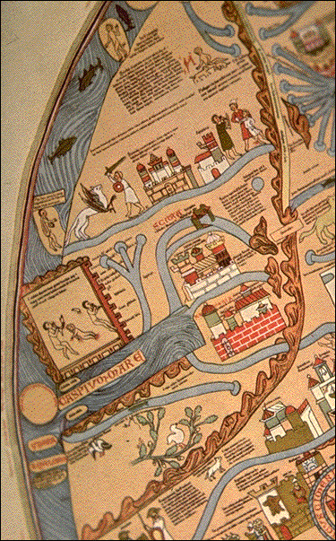 224B Ebstorf mappamundi, detail: Gog and Magog*