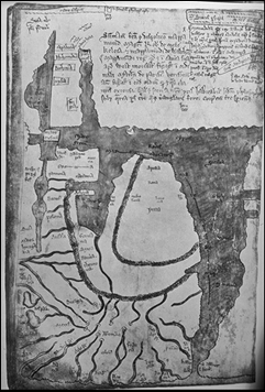 225 Matthew Paris' world map, 1250.